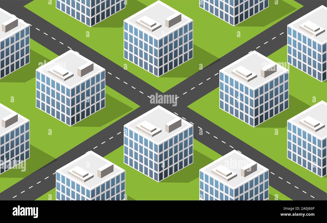 Urban isometric area Stock Vector Image & Art - Alamy