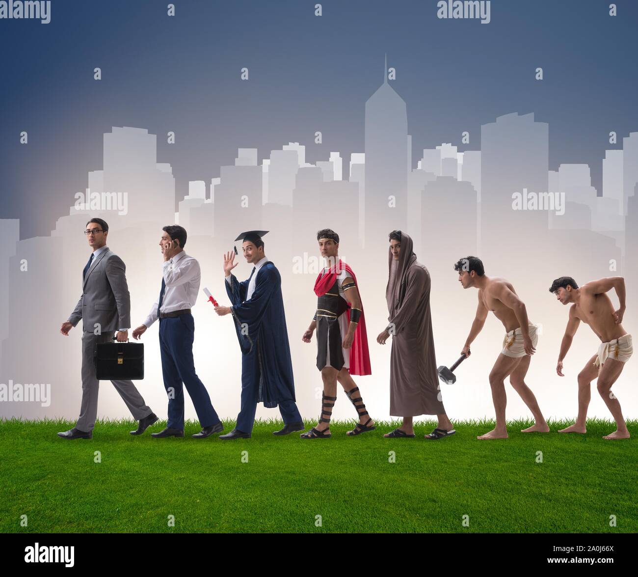 Evolution of man from ape darwin hi-res stock photography and images ...