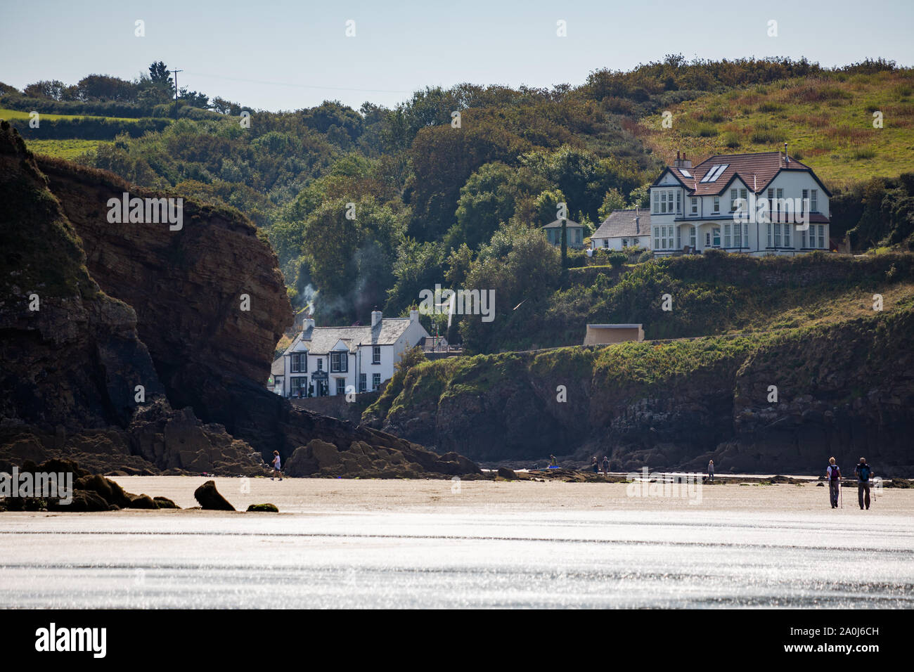 LITTLE HAVEN, PEMBROKESHIRE/UK - SEPTEMBER 14 : View of the Swan Inn at ...