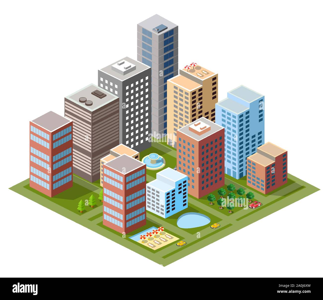 City center downtown isometric Cut Out Stock Images & Pictures - Alamy