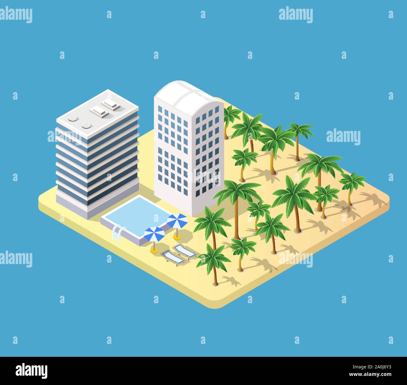 Palm trees beach on Stock Vector Images - Alamy