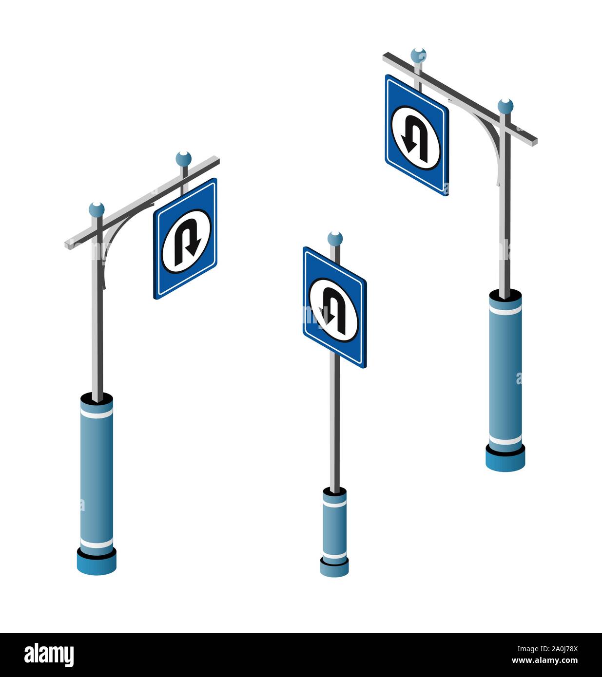 Set of isometric city road signs Stock Vector Image & Art - Alamy