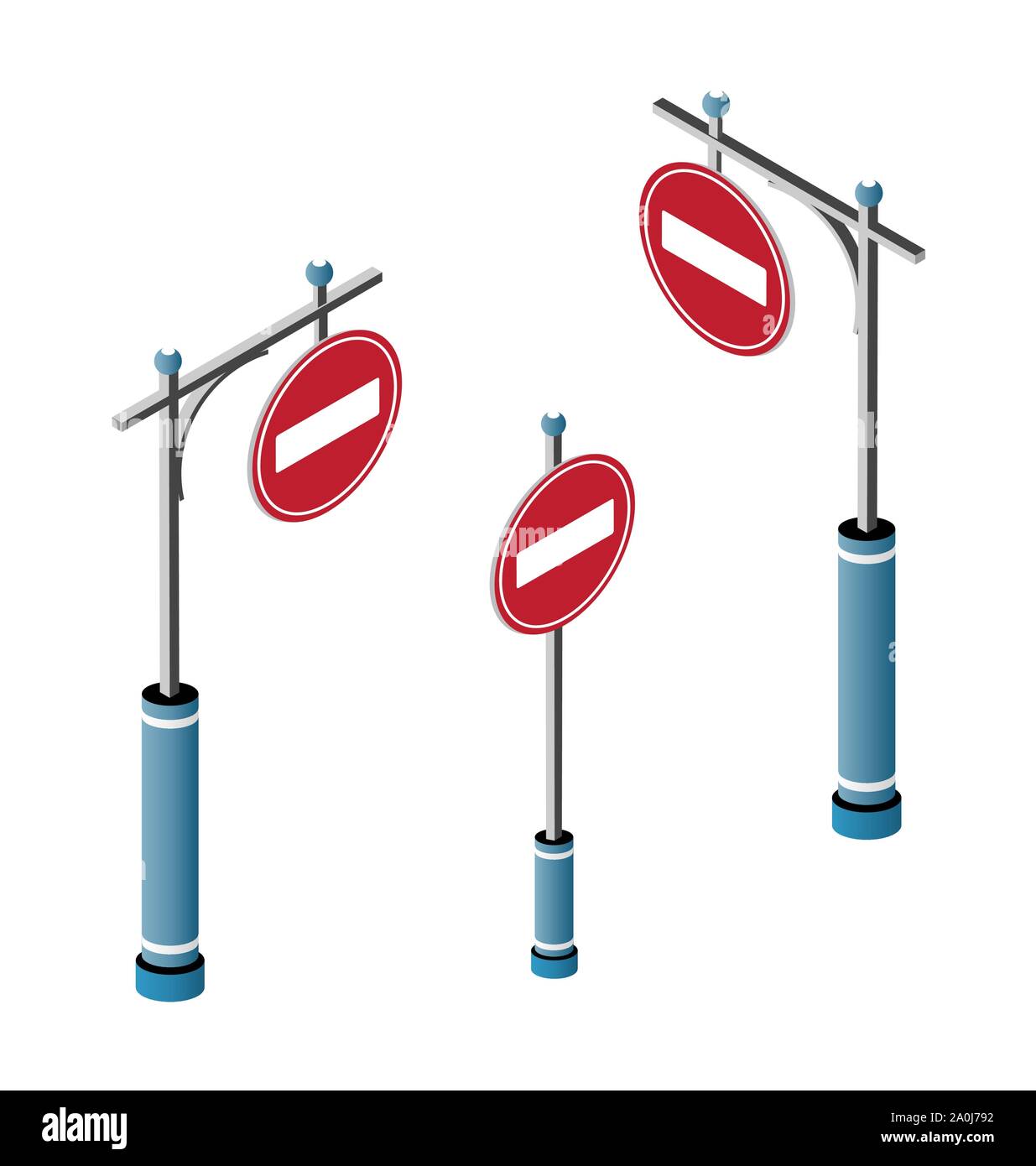 Set of isometric city road signs Stock Vector Image & Art - Alamy