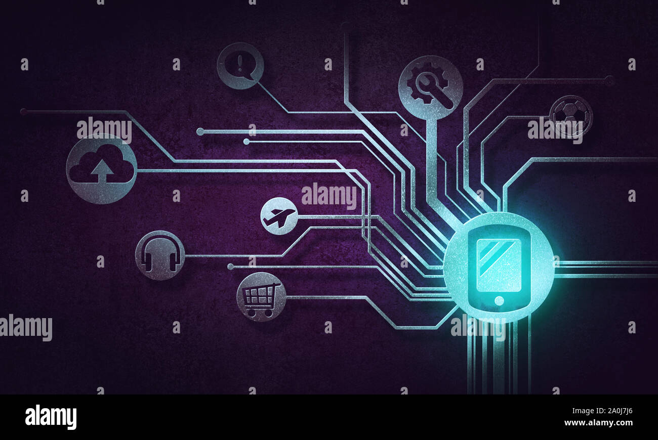Digital background with social interaction and connection concept Stock ...