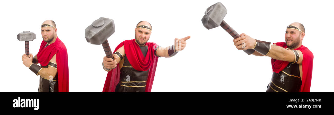 The gladiator isolated on white background Stock Photo - Alamy