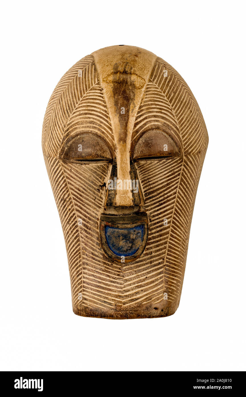 Songye Kifwebe female mask from Congo, Africa, carved in wood isolated ...