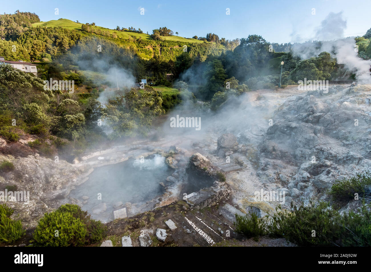 Hot springs, Fumarolas at Furnas, Açores, Portugal Stock Photo - Alamy