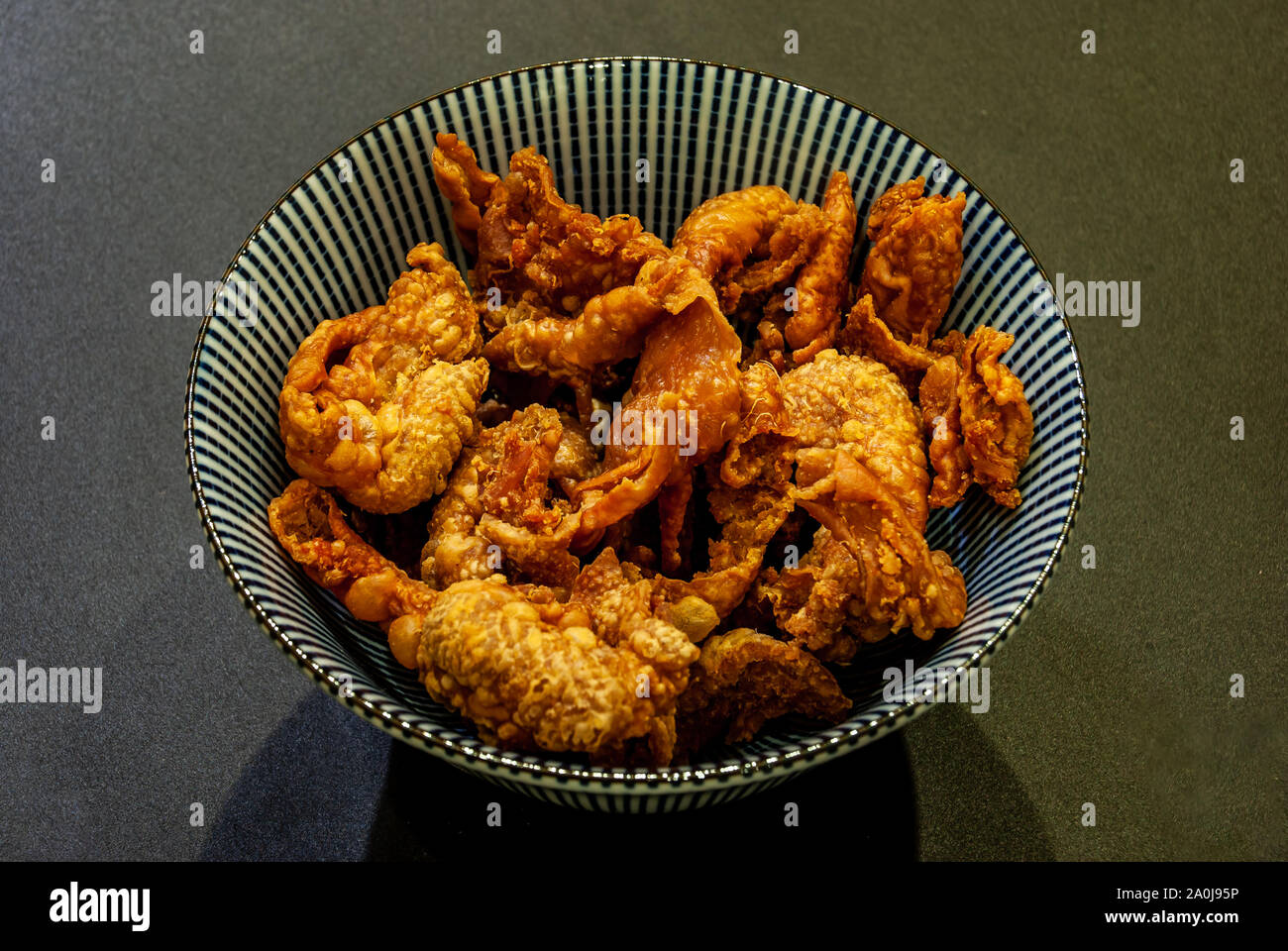Snack and Dessert, Thai Traditional Snacks, Crispy Fried Chicken skins ...