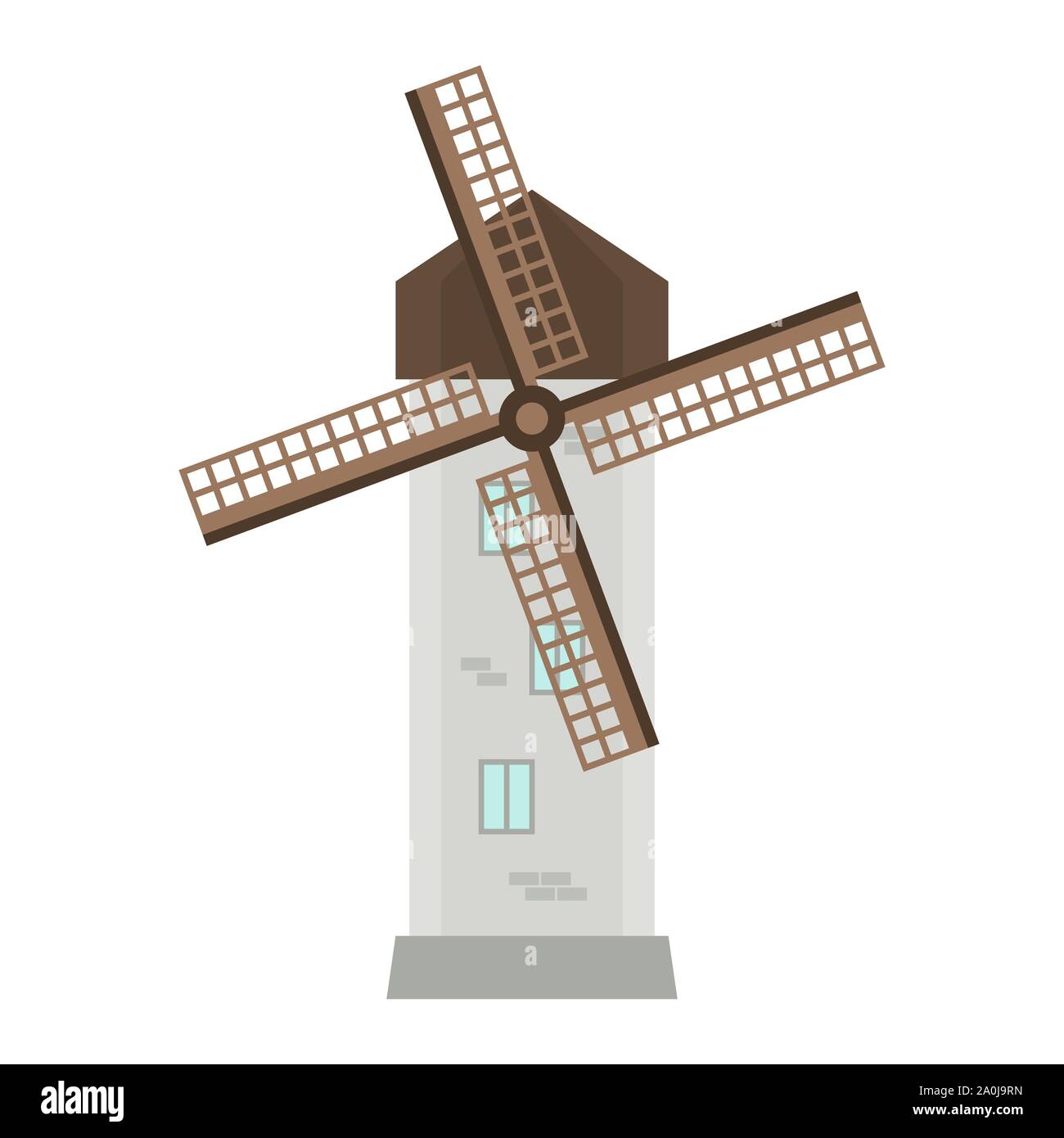 Traditional rural windmill. Vector illustration Stock Vector Image ...