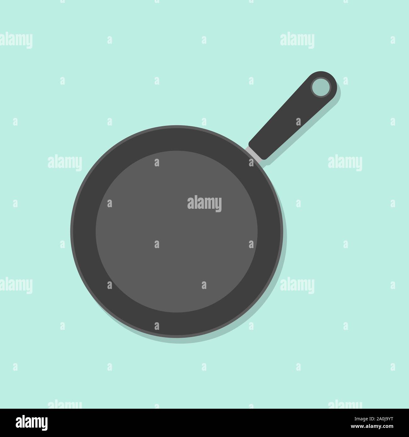 frying pan for fry food on fire stock vector illustration isolated on ...