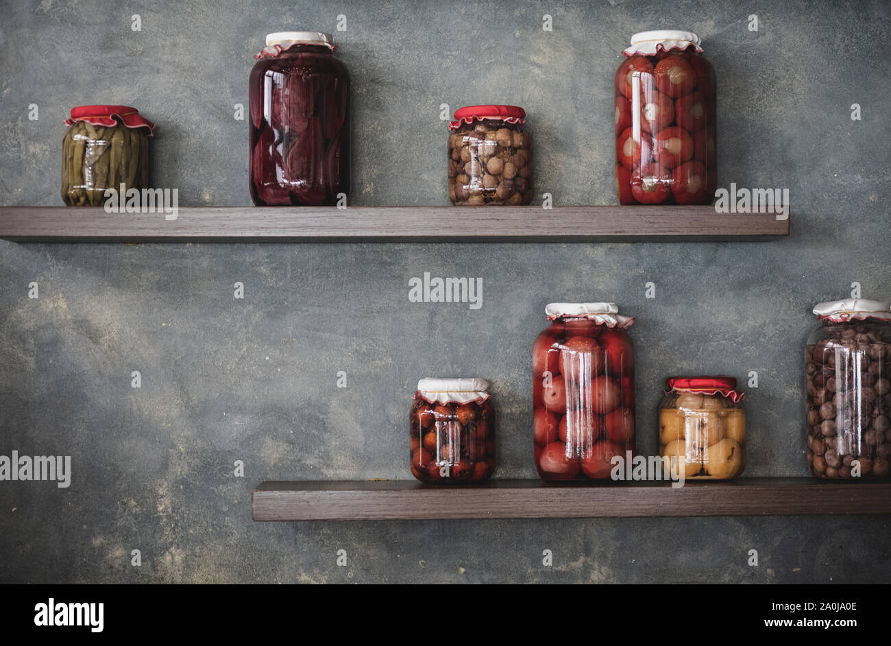 Home canned food background hi-res stock photography and images - Alamy