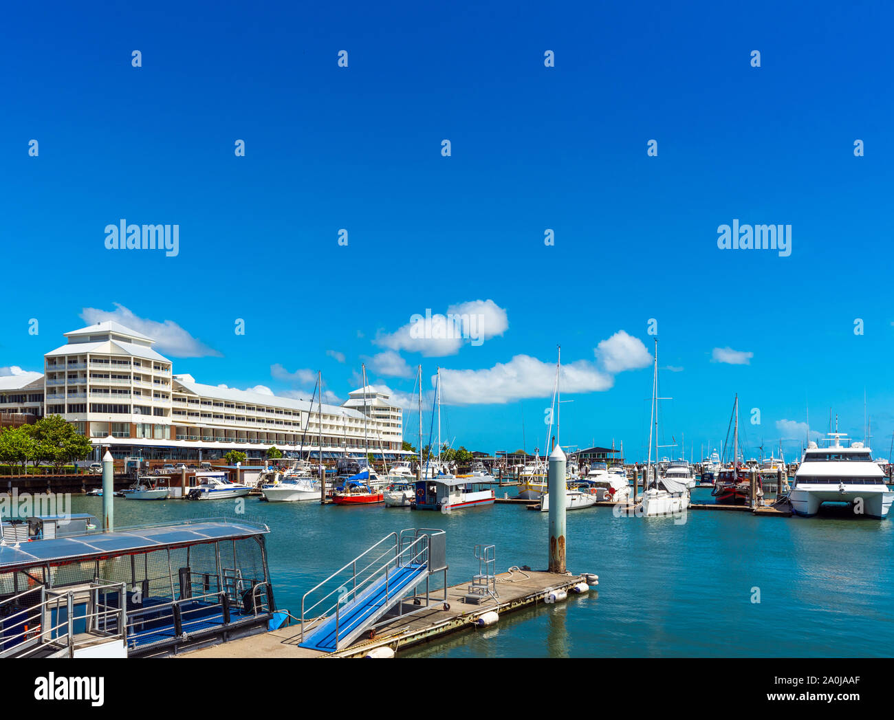 Port in Cairns, Australia. Copy space for text Stock Photo - Alamy