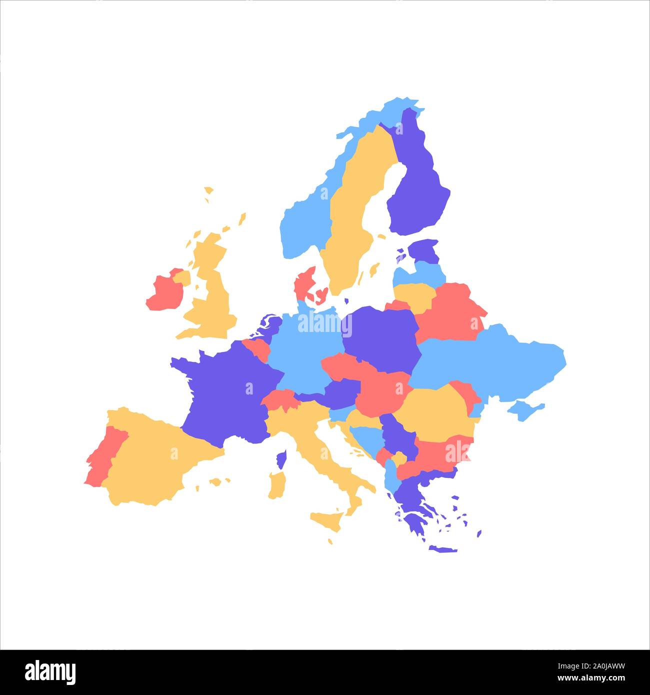 Detailed vector map of the Europe Stock Vector Image & Art - Alamy