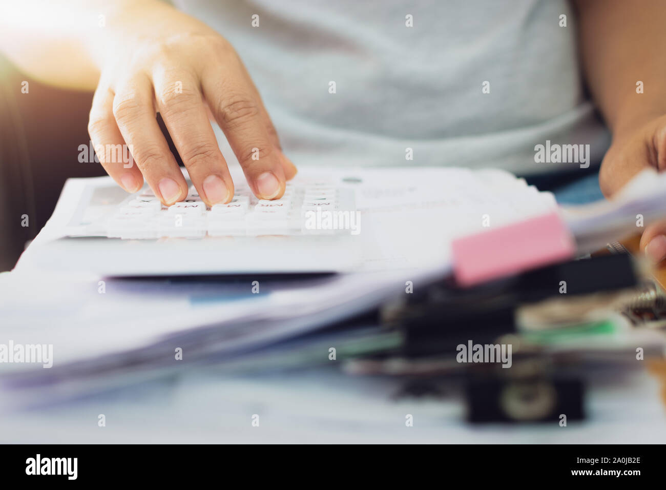 Calculating expenses hi-res stock photography and images - Alamy