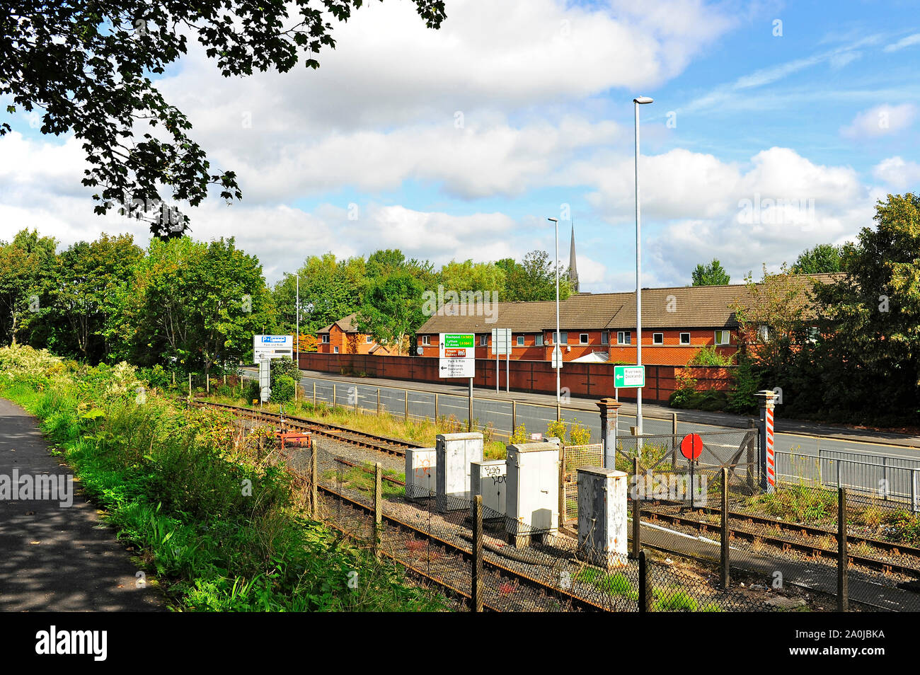 Ribble steam railway line running along Preston docks Stock Photo - Alamy