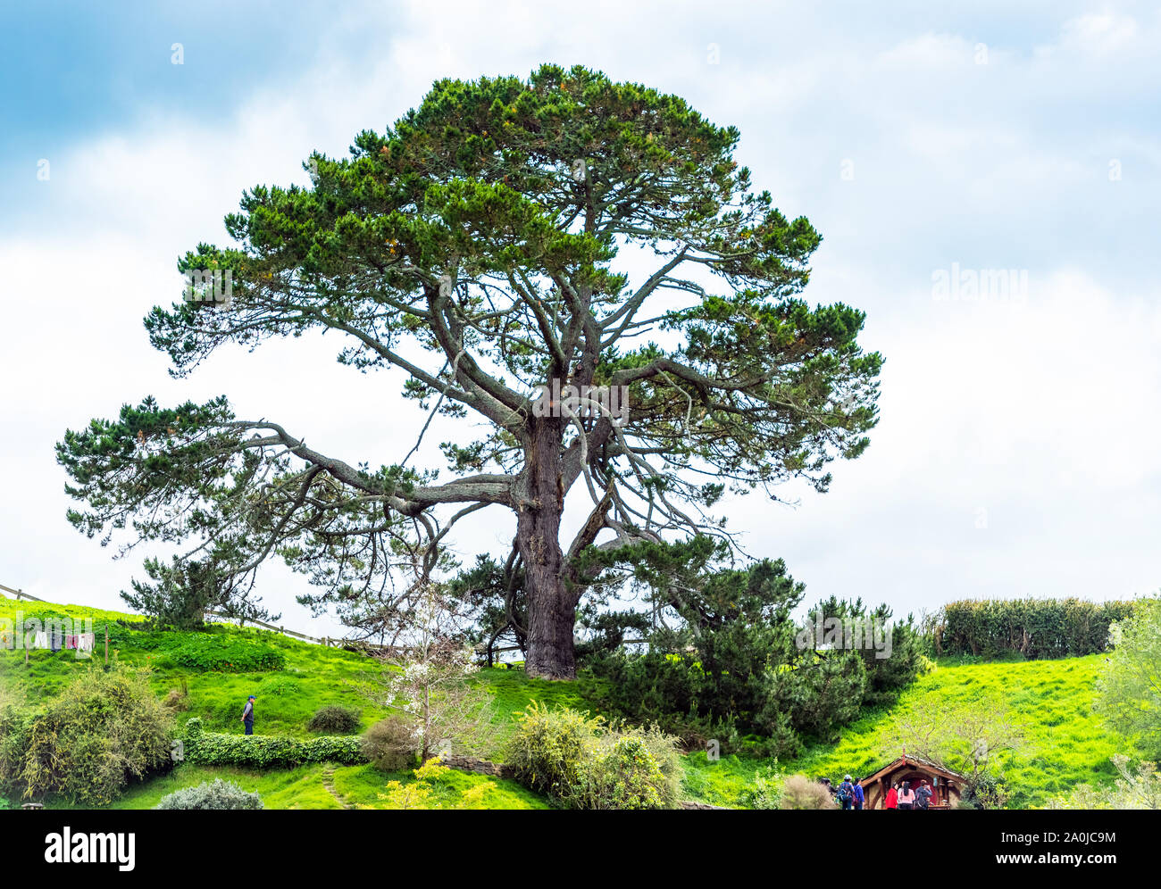 MATAMATA, NEW ZEALAND - OCTOBER 10, 2018: Landscape of the Hobbiton ...