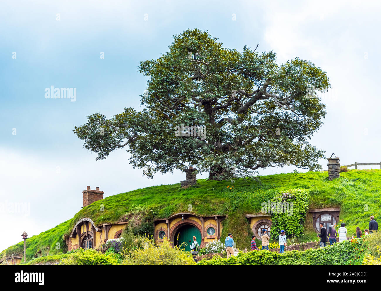 MATAMATA, NEW ZEALAND - OCTOBER 10, 2018: Landscape of the Hobbiton ...