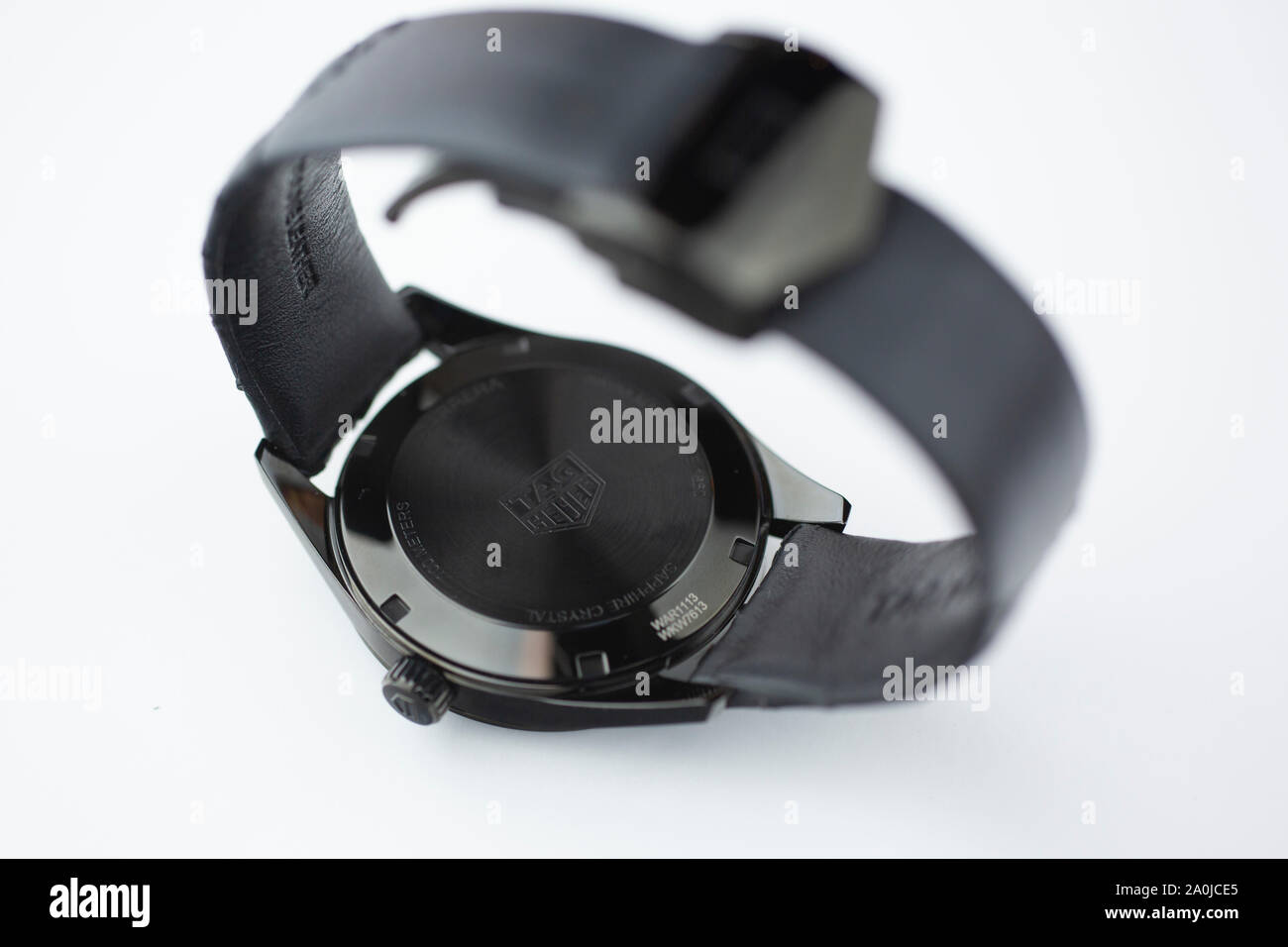 Chaux-de-Fonds, Switzerland, August 21 2019 - The close up of Tag Heuer ...