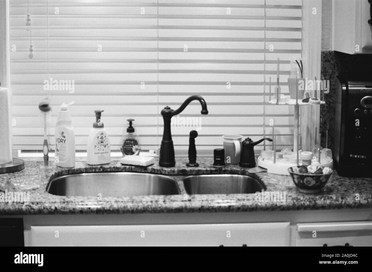 2000s all white kitchen Black and White Stock Photos & Images - Alamy