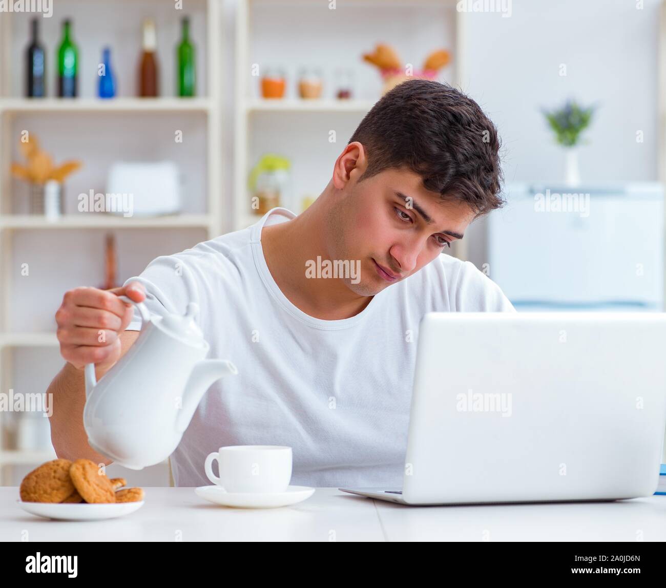 Falling asleep coffee computer hi-res stock photography and images - Alamy