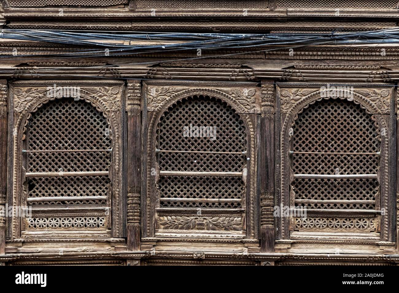 Traditional Nepali window also known as Ankhi jhyal in local language ...