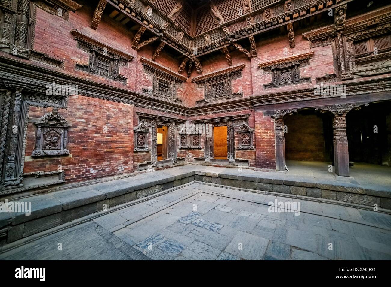 Nepalese traditional style windows, doors and wood carvings on the ...