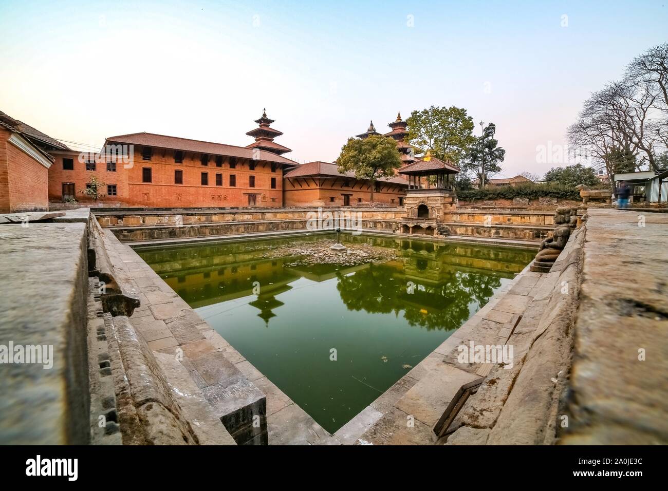 Ancient pond with ancient temples in the background Stock Photo - Alamy