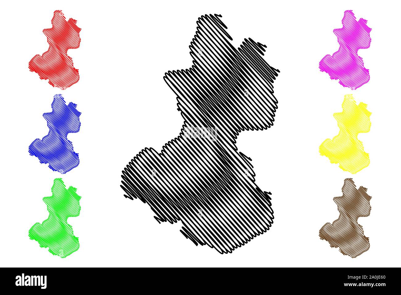 Lempira Department (Republic of Honduras, Departments of Honduras) map vector illustration ...
