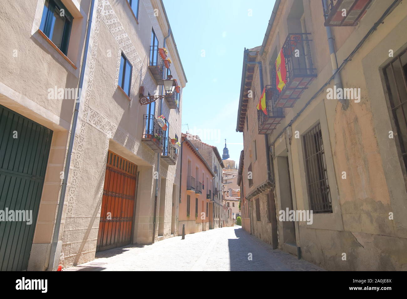 Old town alleyway cityscape Segovia Spain Stock Photo - Alamy