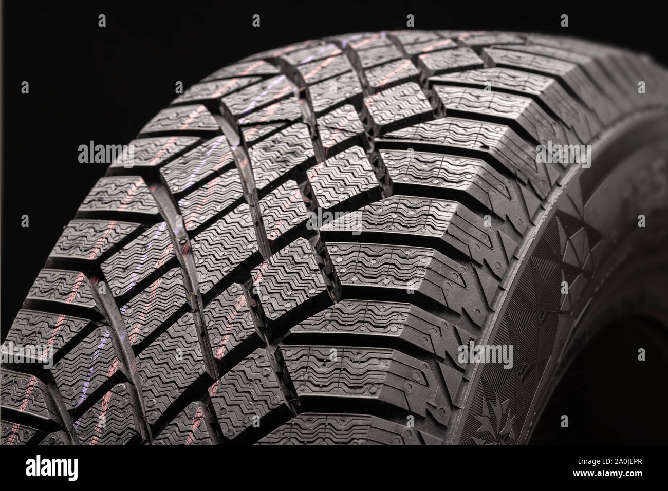 modern winter friction tyres Velcro. safe driving. image wheel on a ...