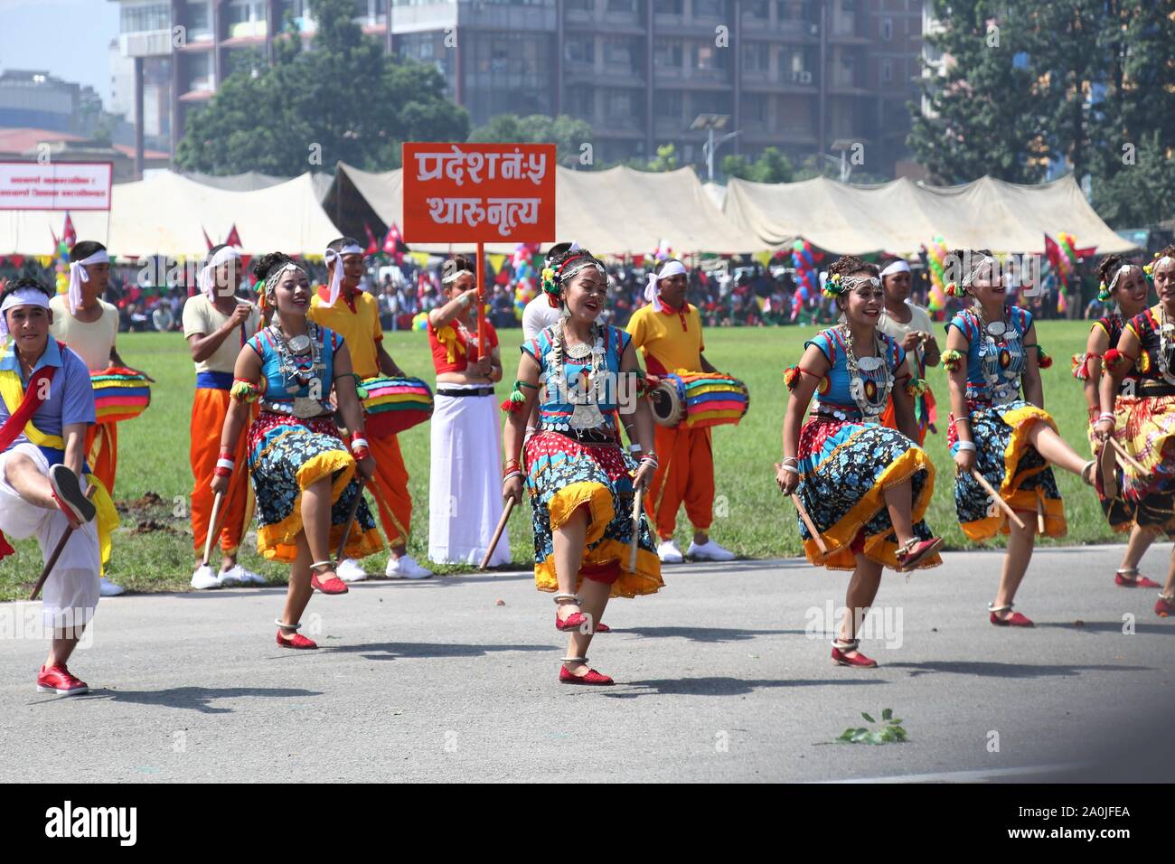 Kathmadu, Nepal. 20th Sep, 2019. Nepalese people from various tribes ...