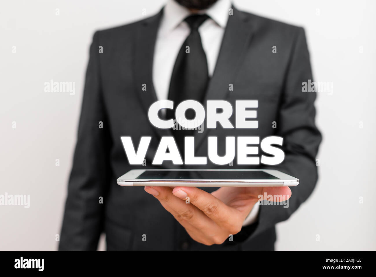 Writing note showing Core Values. Business concept for belief ...
