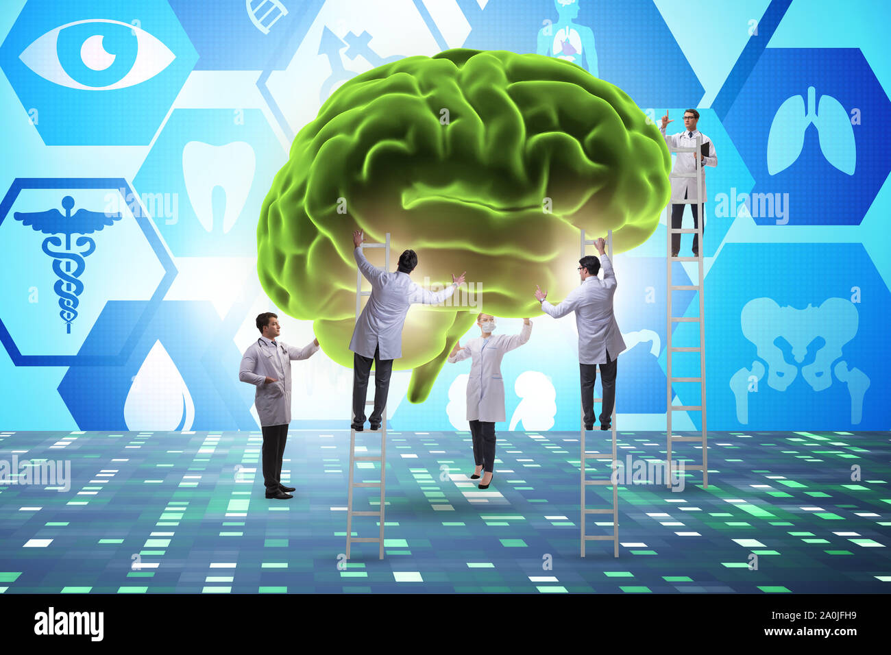 The team of doctors examining human brain Stock Photo - Alamy