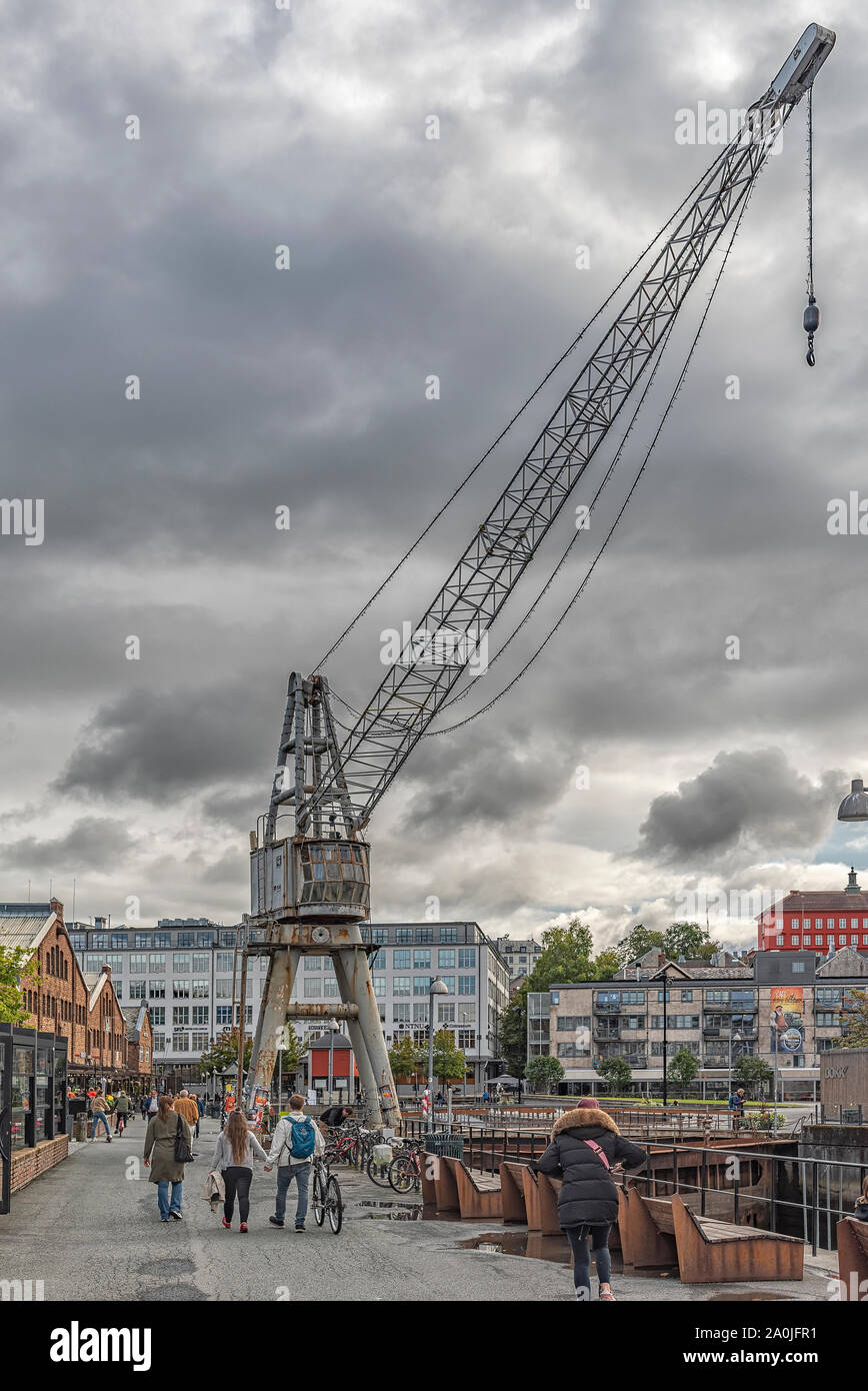 TRONDHEIM, NORWAY - SEPTEMBER 07, 2019: A modern shopping centre ...
