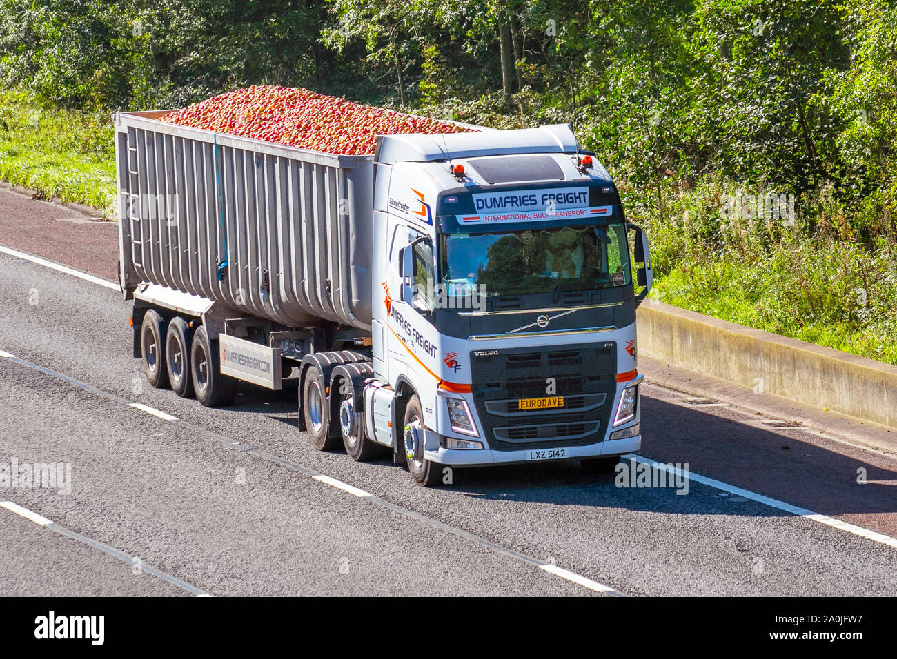 Dumfries Scottish Freight; Motorway heavy bulk Haulage delivery trucks ...