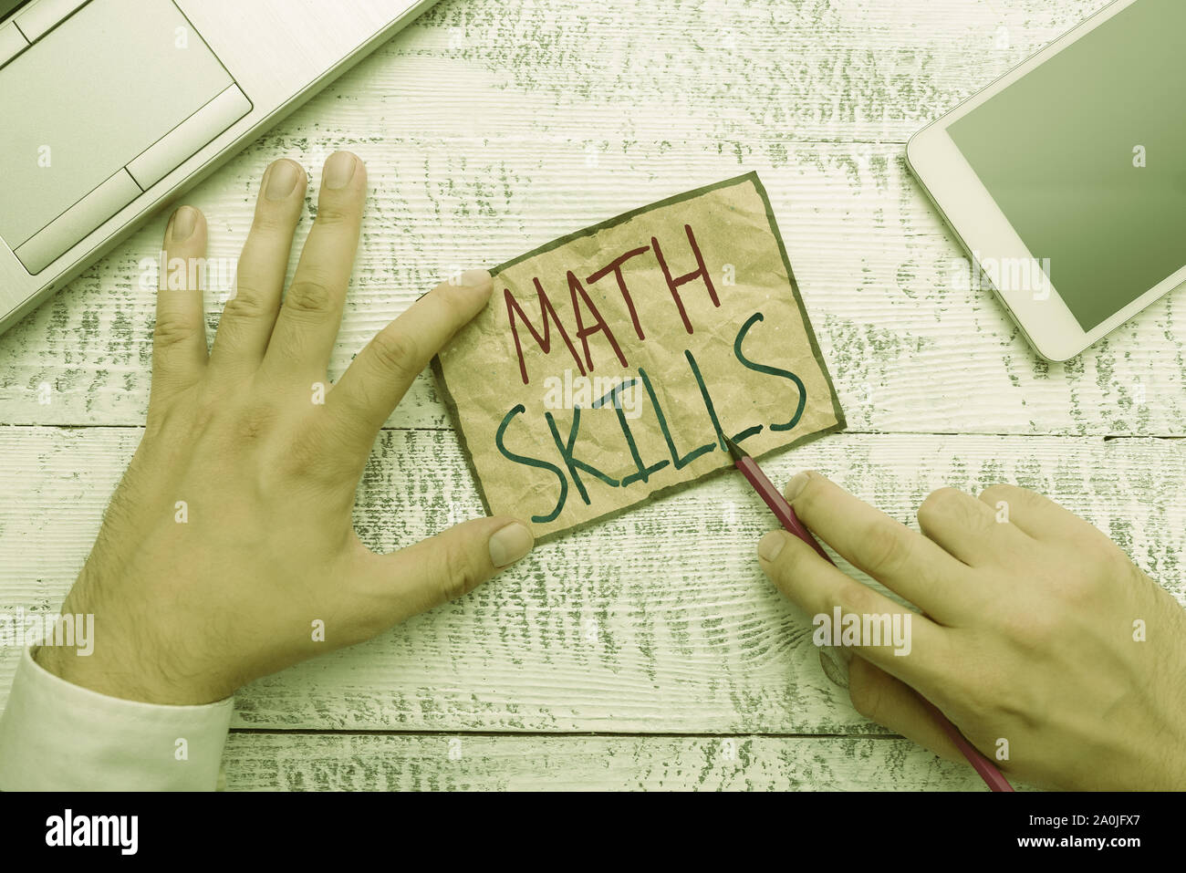 Text sign showing Math Skills. Business photo showcasing starting to ...