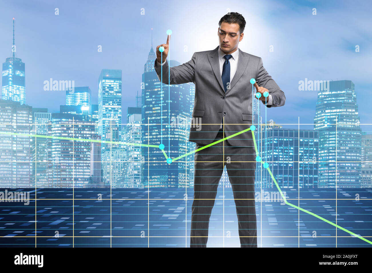 The businessman controlling the market with strings Stock Photo - Alamy