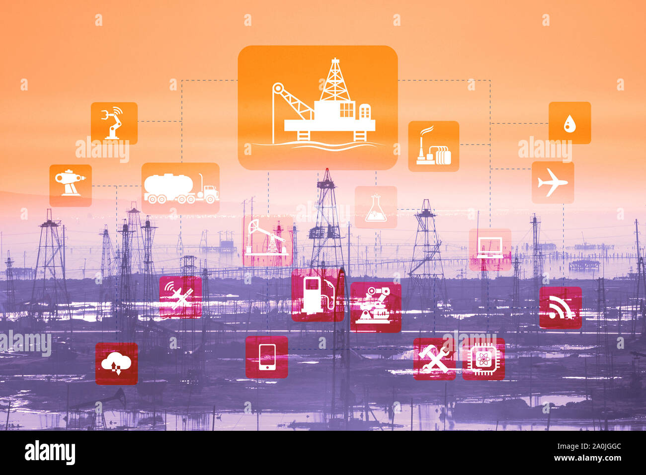 The concept of automation in oil and gas industry Stock Photo - Alamy