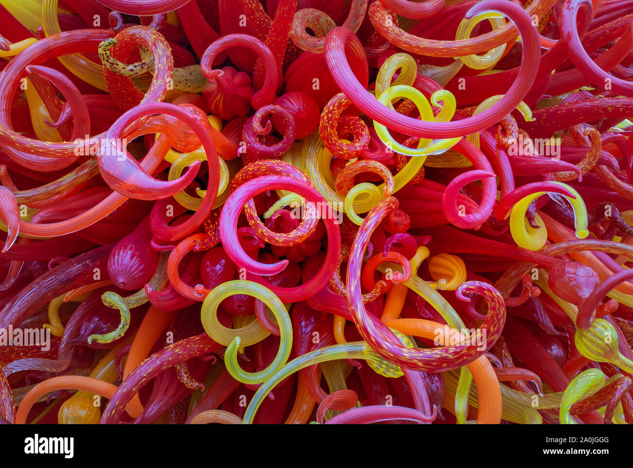 Closeup image of Glass sculptures invite reflection at Kew Gardens ...