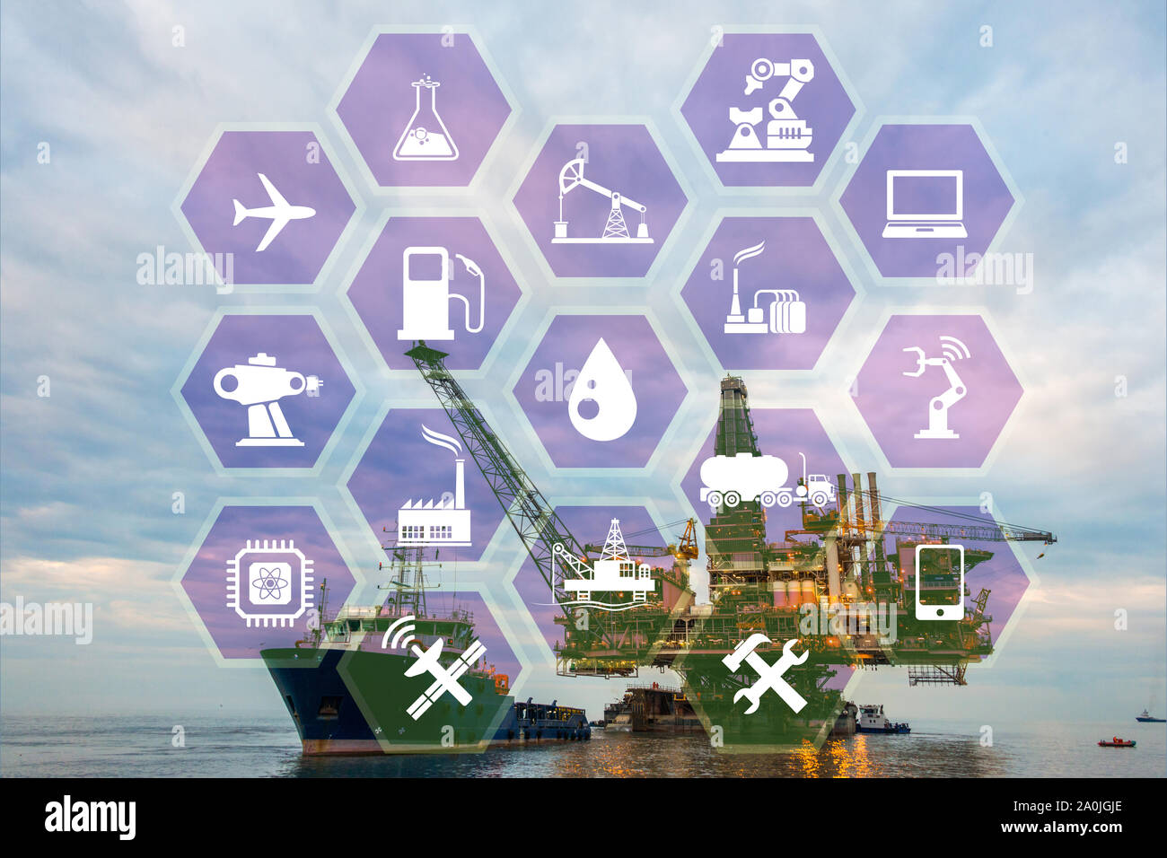 The concept of automation in oil and gas industry Stock Photo - Alamy