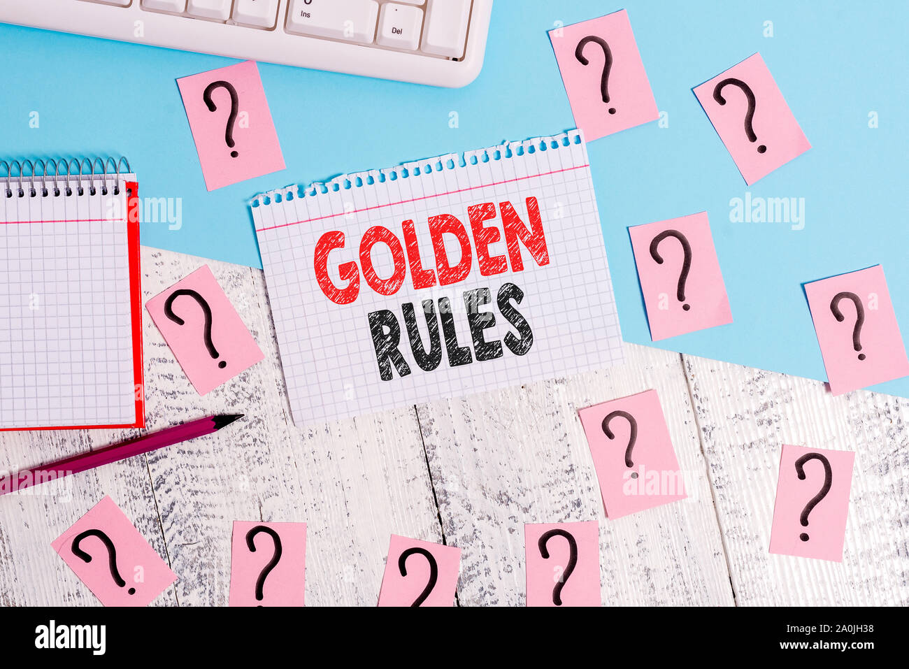 Text sign showing Golden Rules. Business photo showcasing Basic principle that should be ...