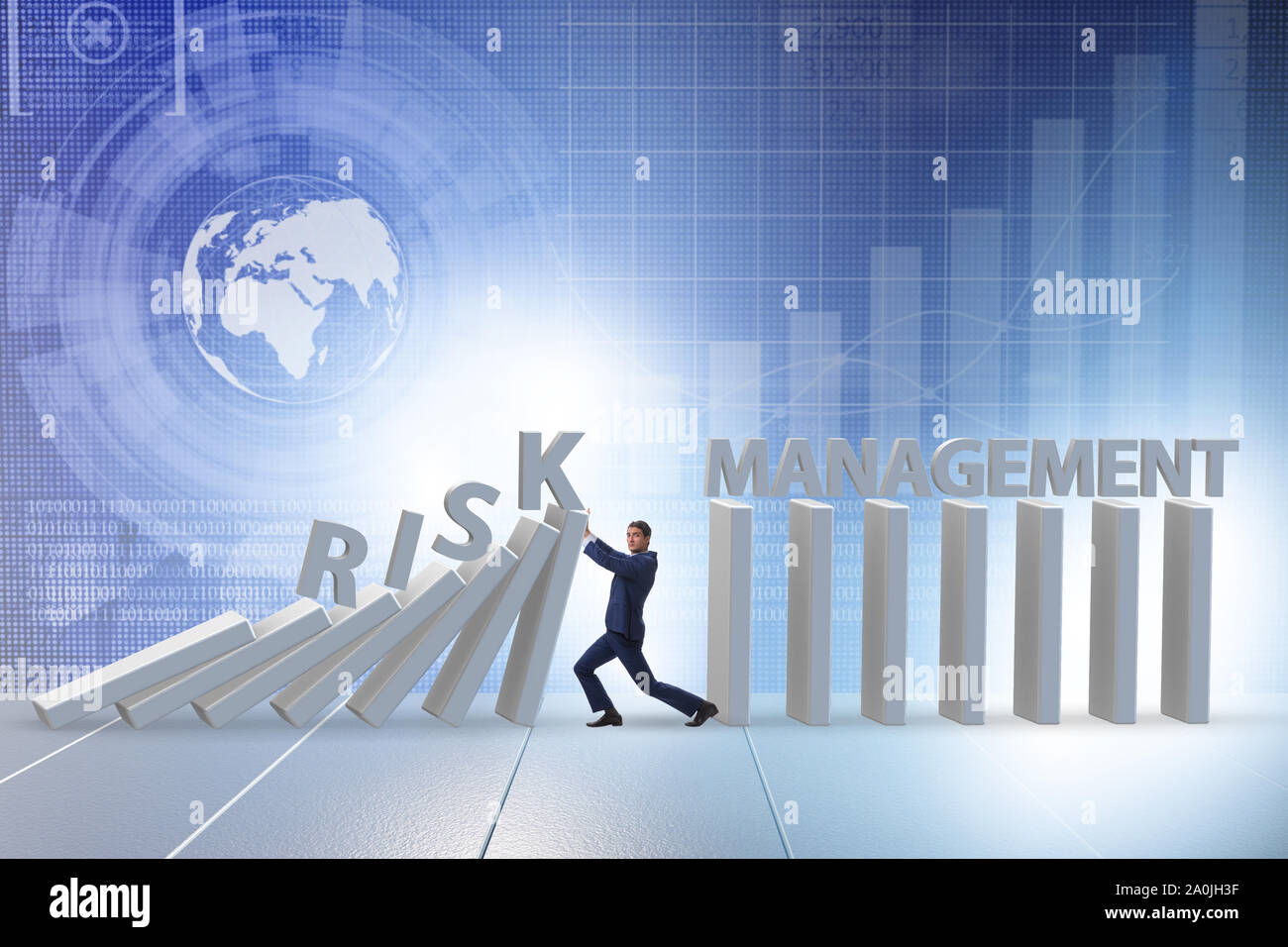 The businessman in risk management concept Stock Photo - Alamy