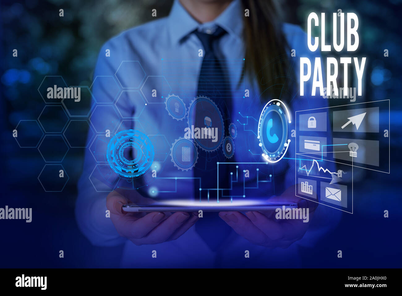 Writing note showing Club Party. Business concept for social gathering ...