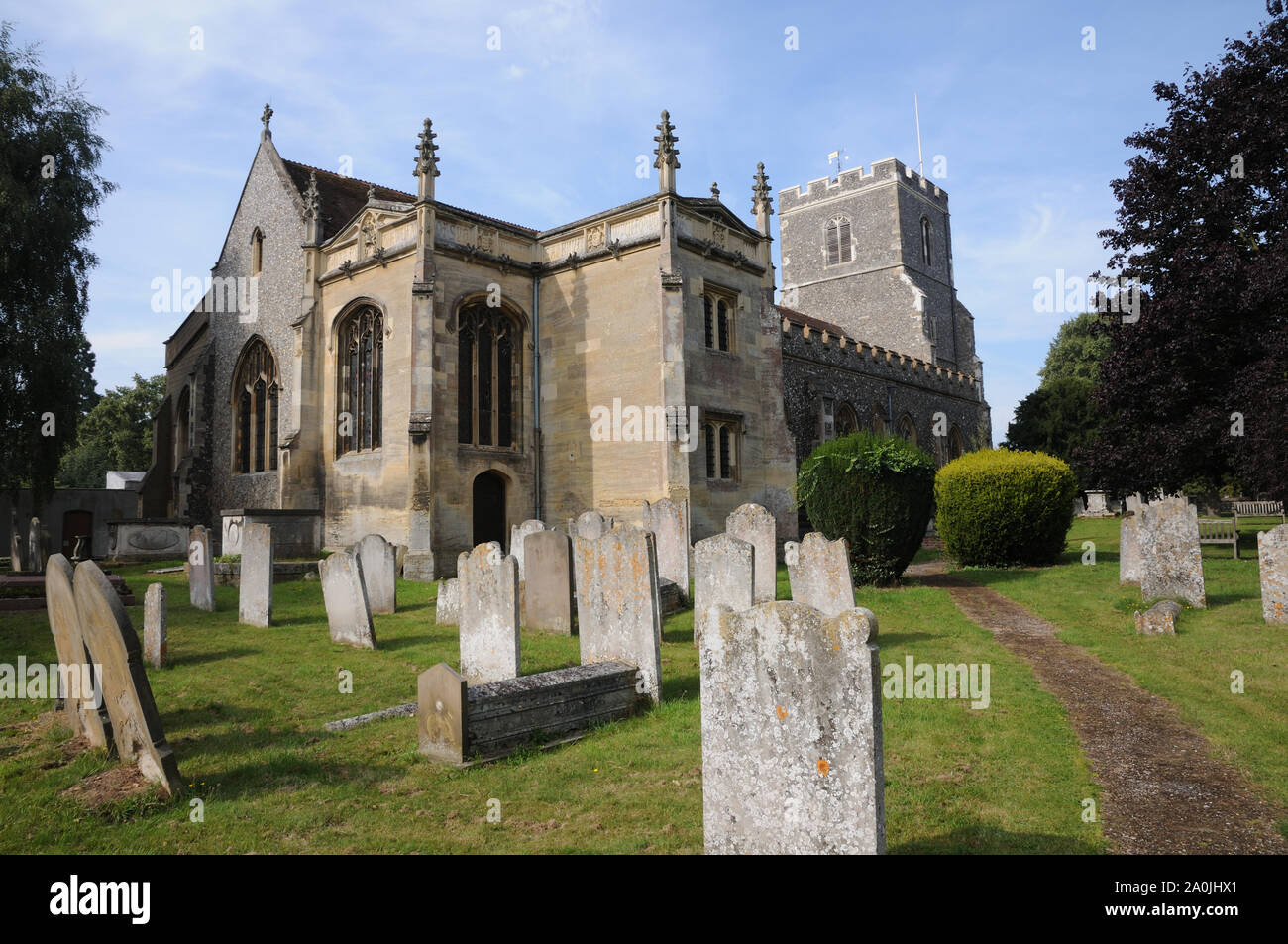 St Augustines church, Broxbourne, Hertfordshire. The tall tower has an ...