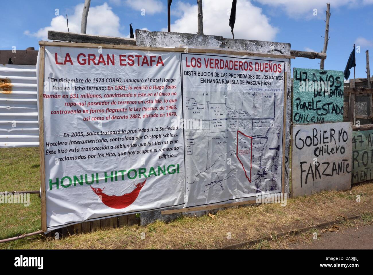 Easter Island separatist protest Stock Photo - Alamy