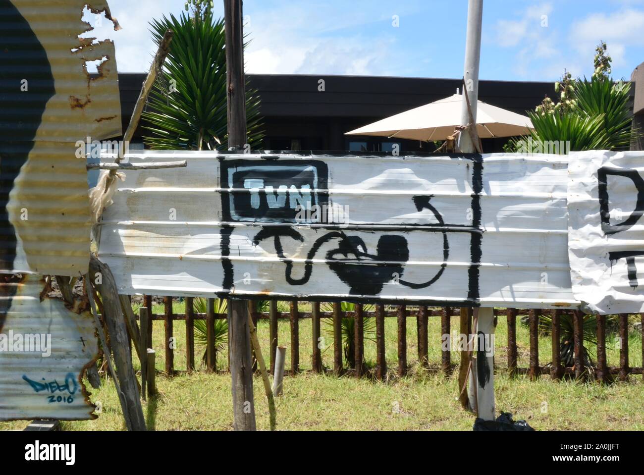 Easter Island separatist protest Stock Photo - Alamy