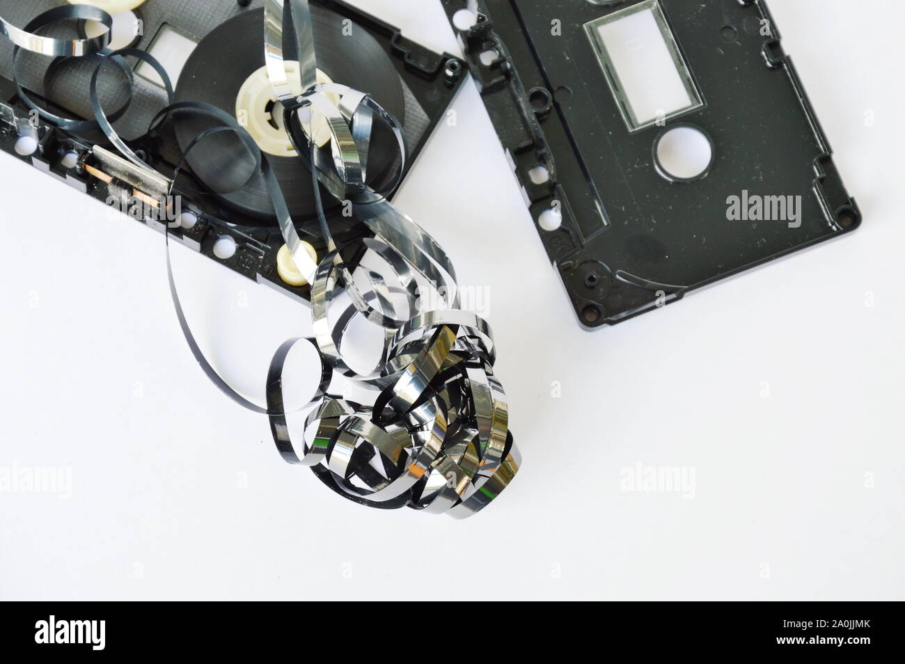 audio cassette tape separate parts on white background Stock Photo - Alamy