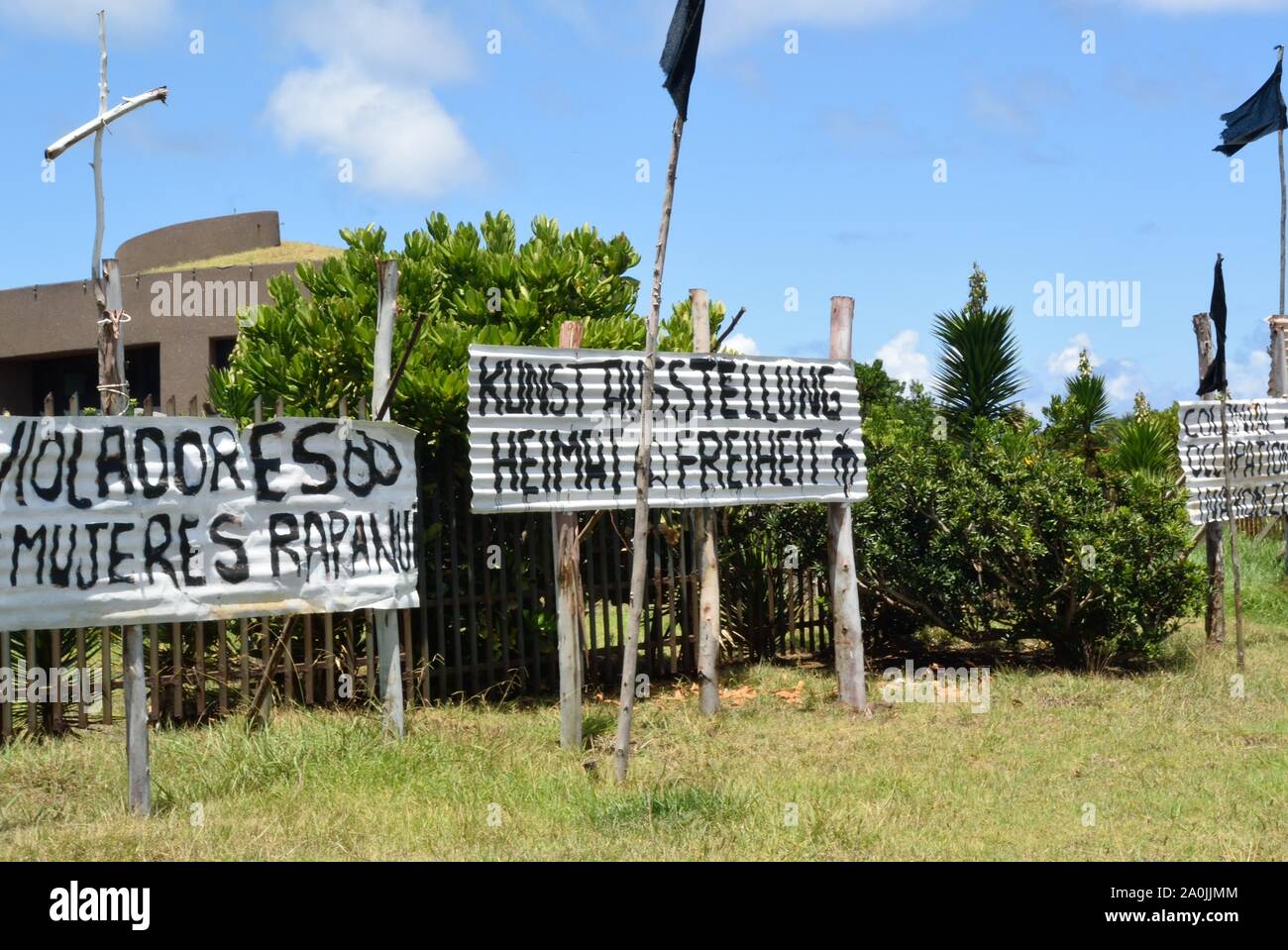 Easter Island separatist protest Stock Photo - Alamy