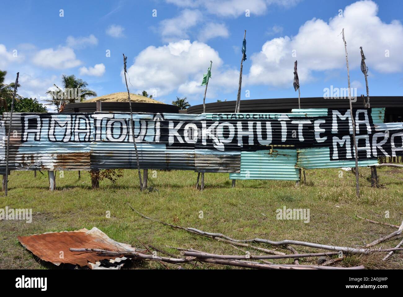 Easter Island separatist protest Stock Photo - Alamy