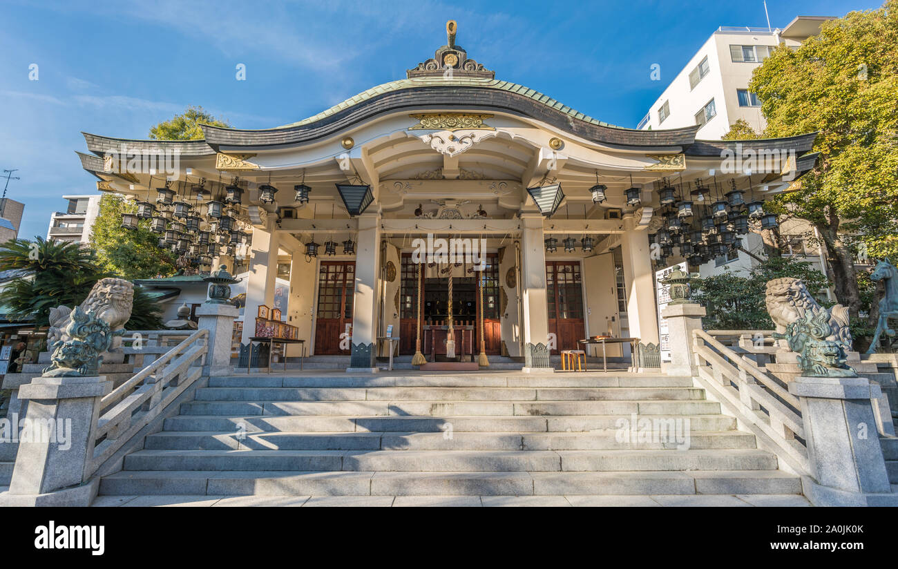 Osaka, Japan - March 9, 2019 : Panoramic view of Honden Main hall of ...